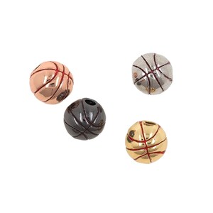 18K Gold Filled Basketball Beads,enamel Ball Beads,basketball Spacer ...