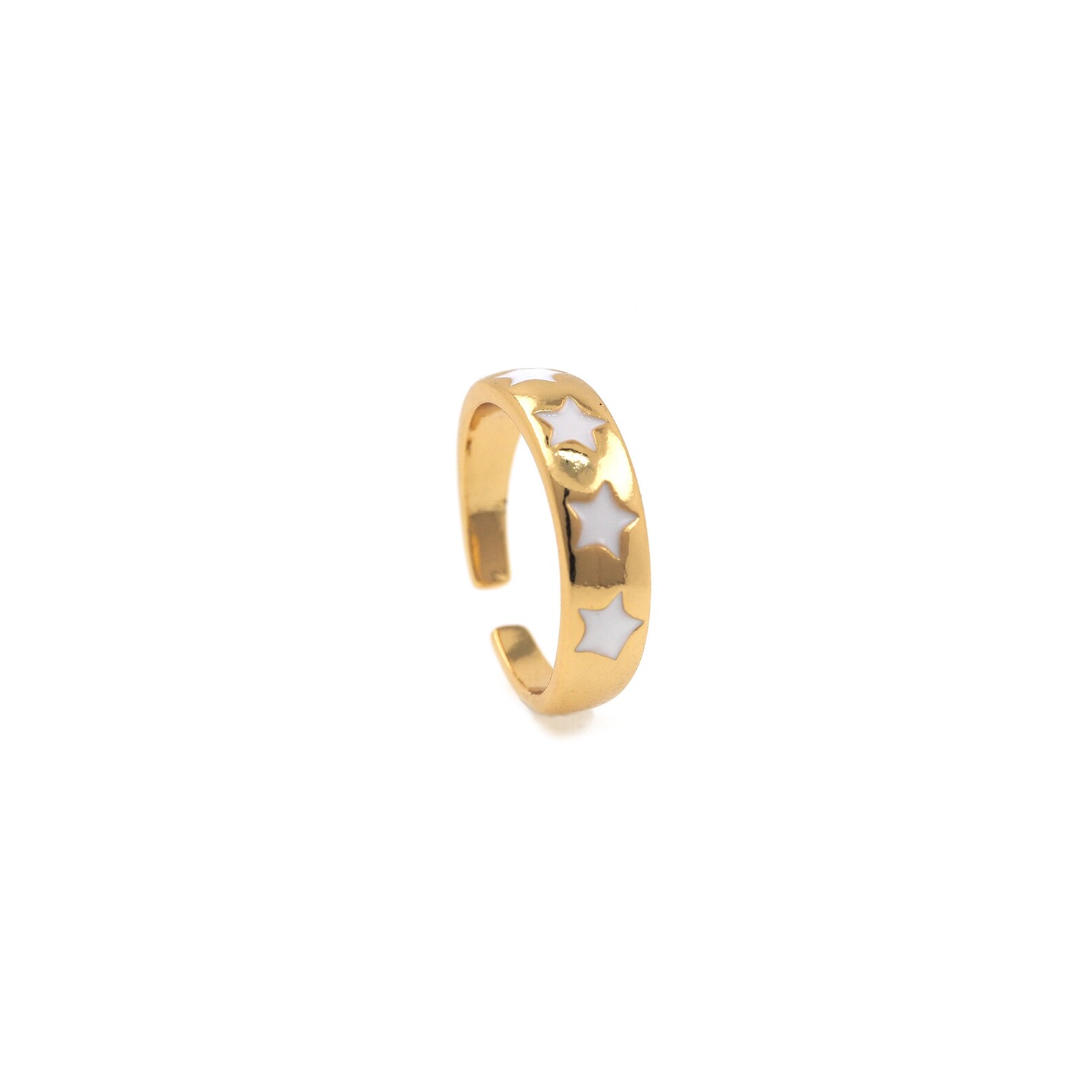Enamel Polaris Rings, 18K Gold Filled Star Rings, Open Rings, Enamel ...