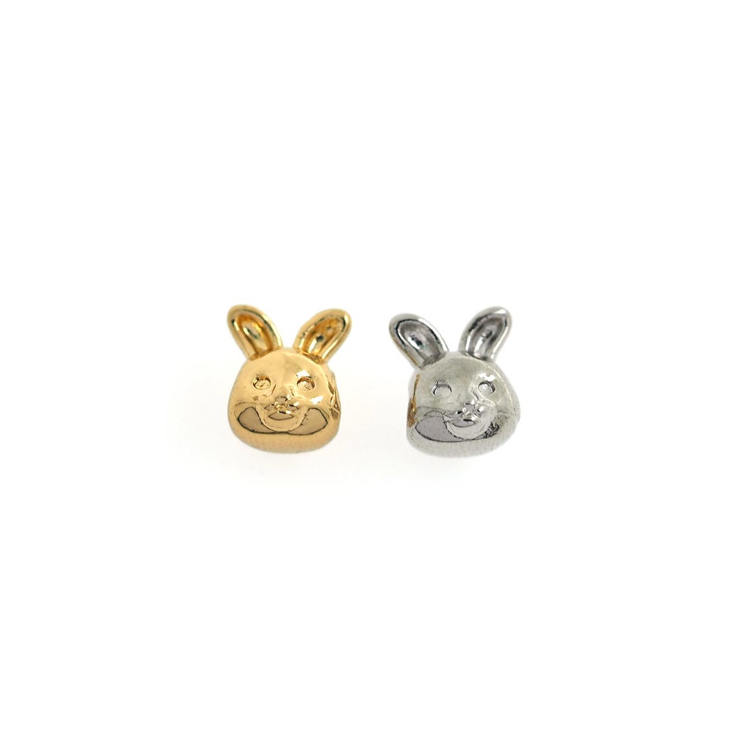 18K Gold Filled Rabbit Beads Bunny Beads Animal Beads Spacer Beads DIY ...