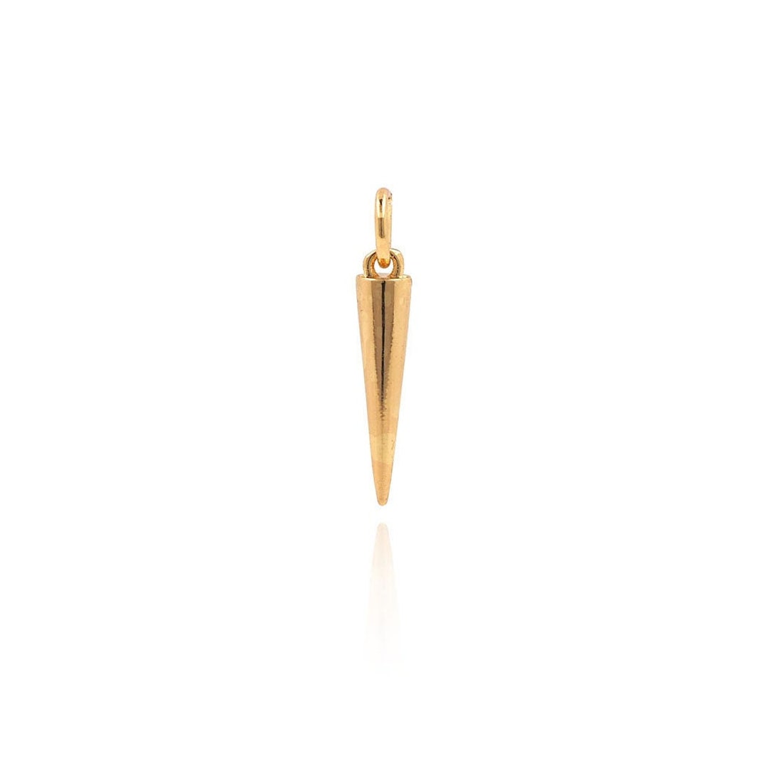 18K Gold Filled Spiked Charms, Triangle Necklace, Conical Spike ...