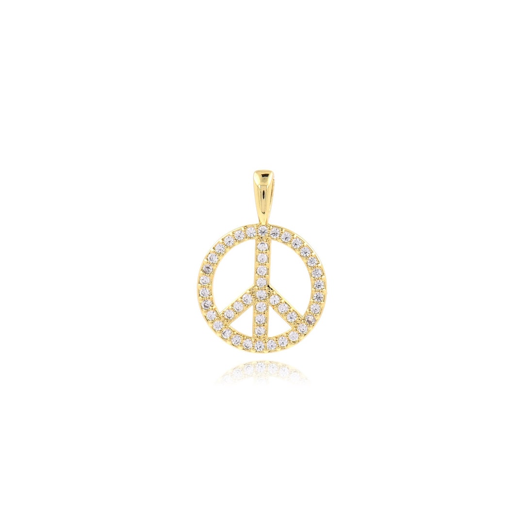 Alchemy Pendant, Micropavé CZ Symbol Charm, 18K Gold Filled Round Charm ...