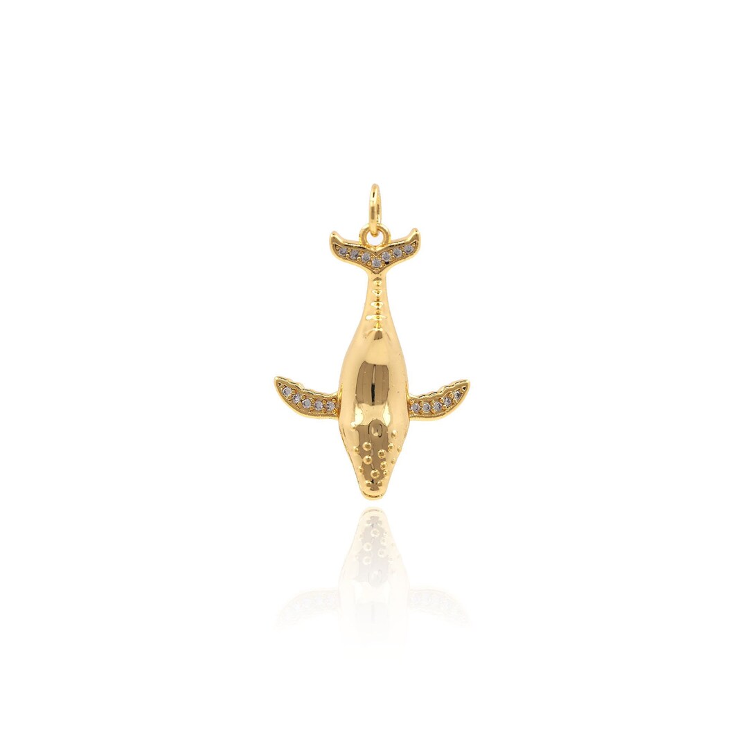 Goldfish Charm, 18k Gold Filled Fish Pendant, Micropavé CZ Fish Jewelry ...