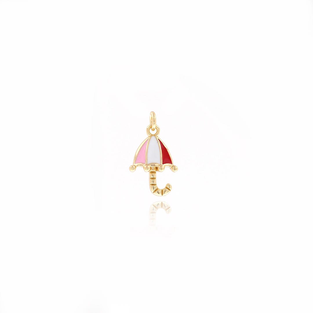 Umbrella Pendant,18k Gold Filled Rain Charm,enamel Charm,umbrella Charm ...