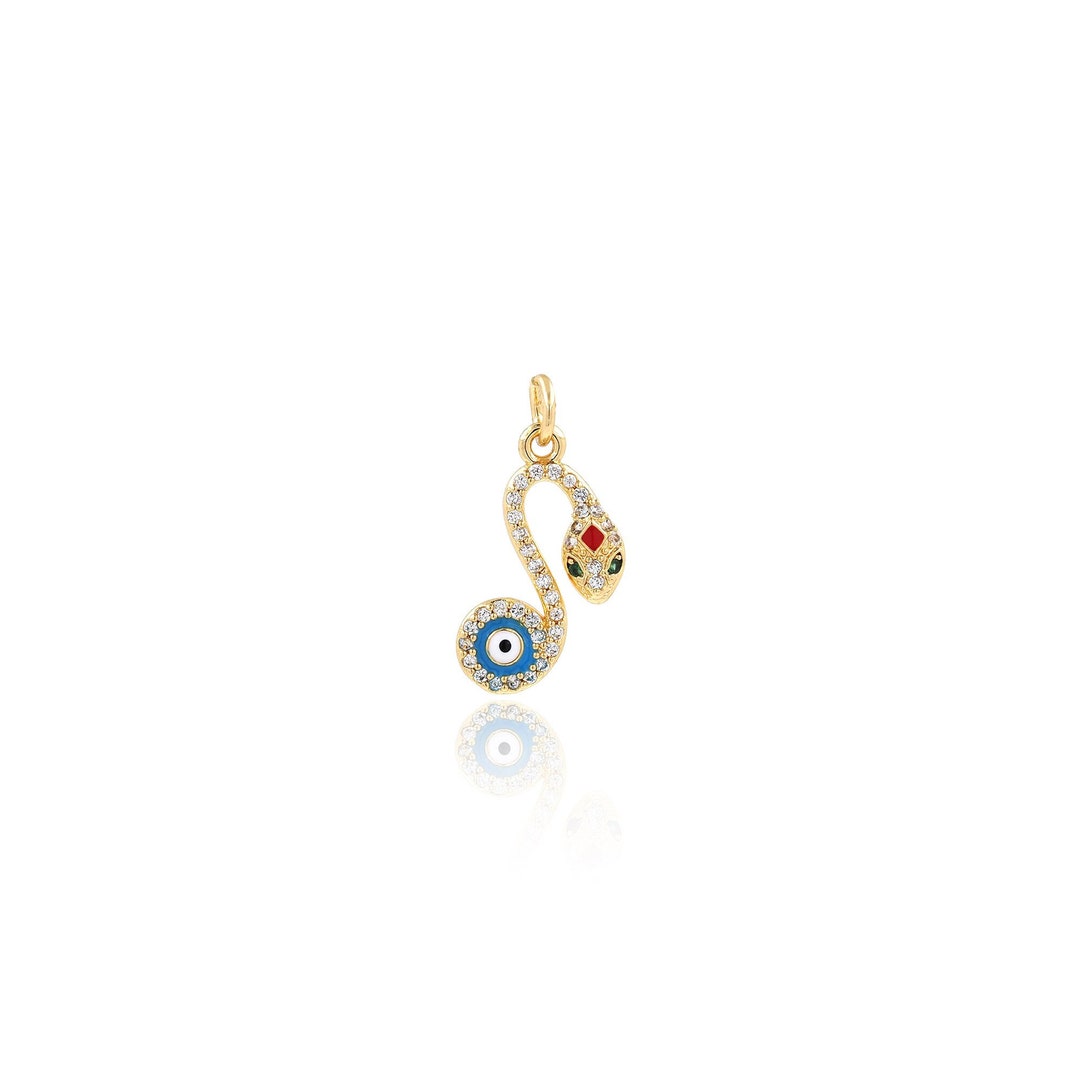 Musical Eye Pendant,18k Gold Filled Note Charm,micropavé CZ Evil Eye ...