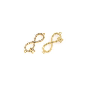 18K Gold Filled Infinity Charm, Micropavé CZ Symbol Connector, Infinity ...