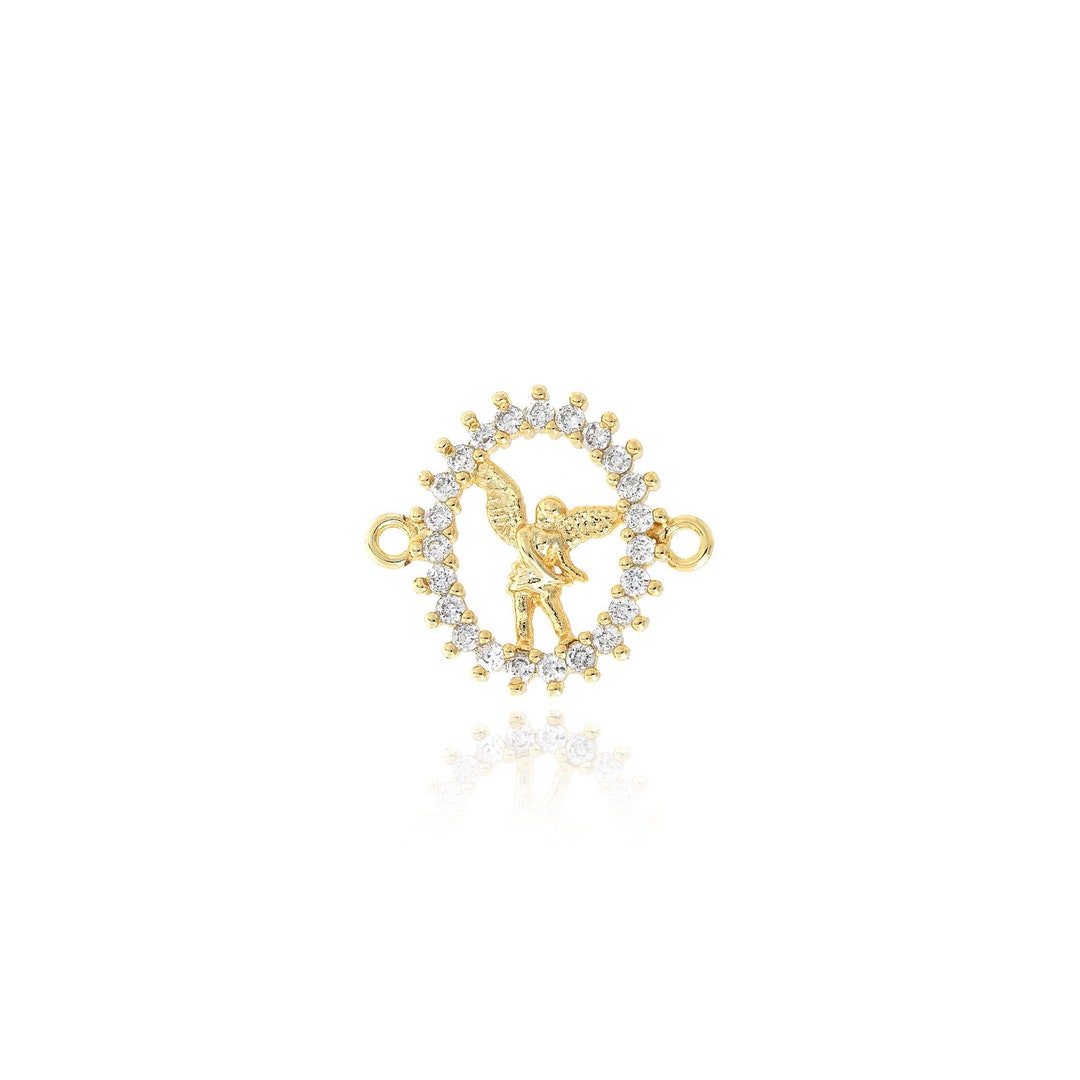 Angel Connector, Paperclip Connector, Micropavé CZ Cupid Connector, 18K ...