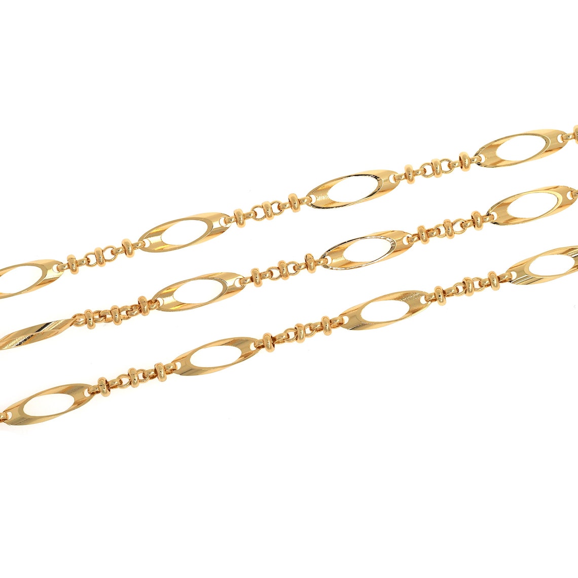 Oval Button Chain,18k Gold Filled Semi-finished Chain,flat Buckle Chain ...