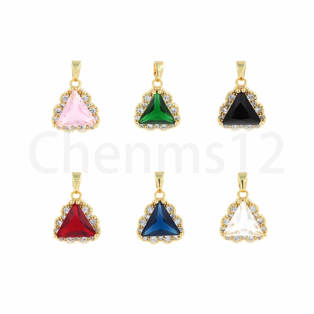 18K Gold Filled Triangle Charm, Triangle Pendant, Triangle Necklace ...