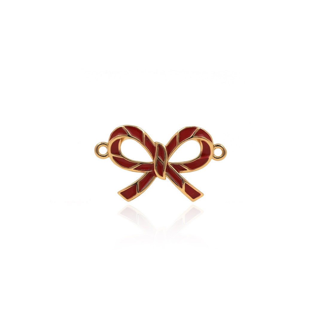 Bow Tie Connector, Bow Tie Charm, 18K Gold Filled Knot Charm, Knot ...