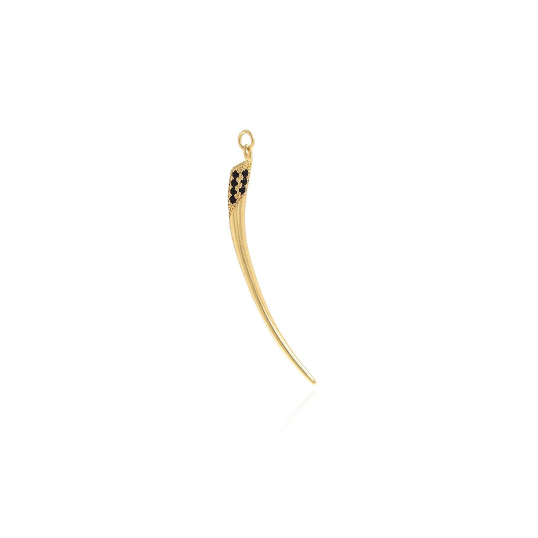 Animal Tooth Pendant, Micropavé CZ Tooth Necklace, 18K Gold Filled ...