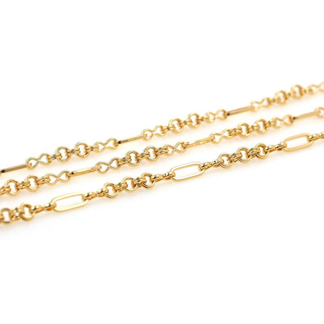 Oval Chain, Round Chain, Round Link Chain, Jewelry Chain, 18K Gold ...