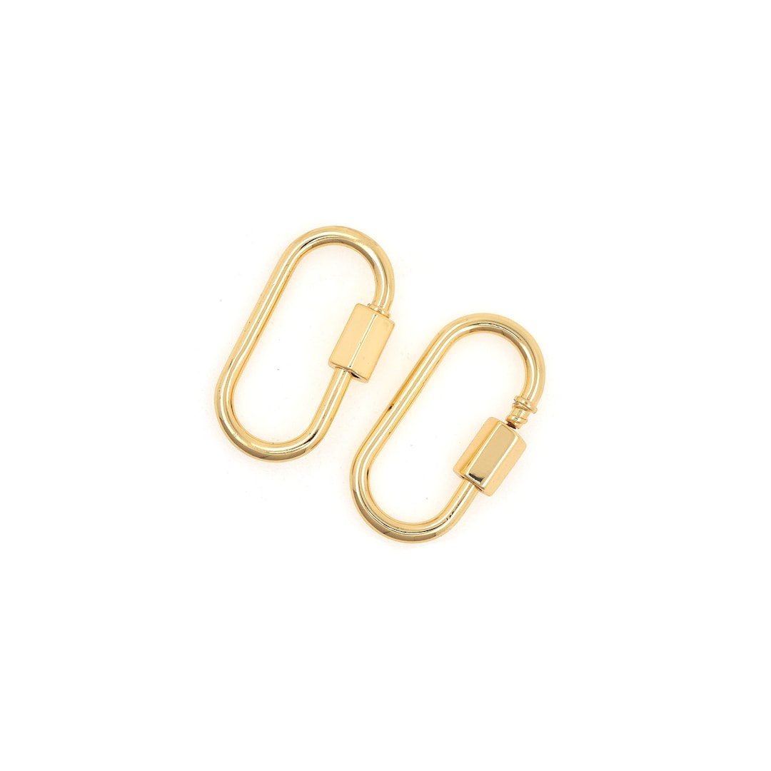 Spring Clasp,18k Gold Filled Screw Clasp,oval Clasp,micropavé CZ ...