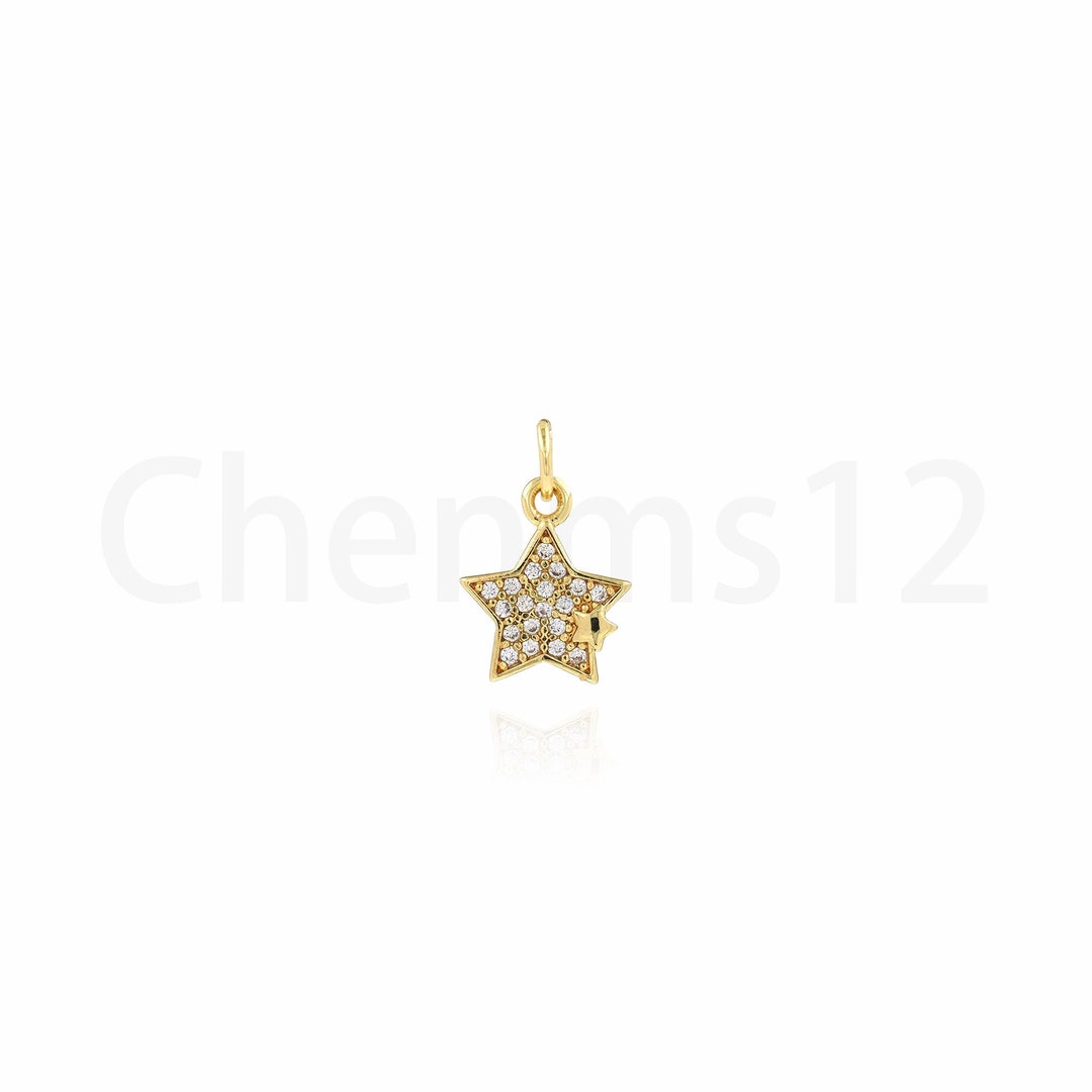 18K Gold Filled Star Pendant,pentagram Pendant,polaris Charm,star Charm ...