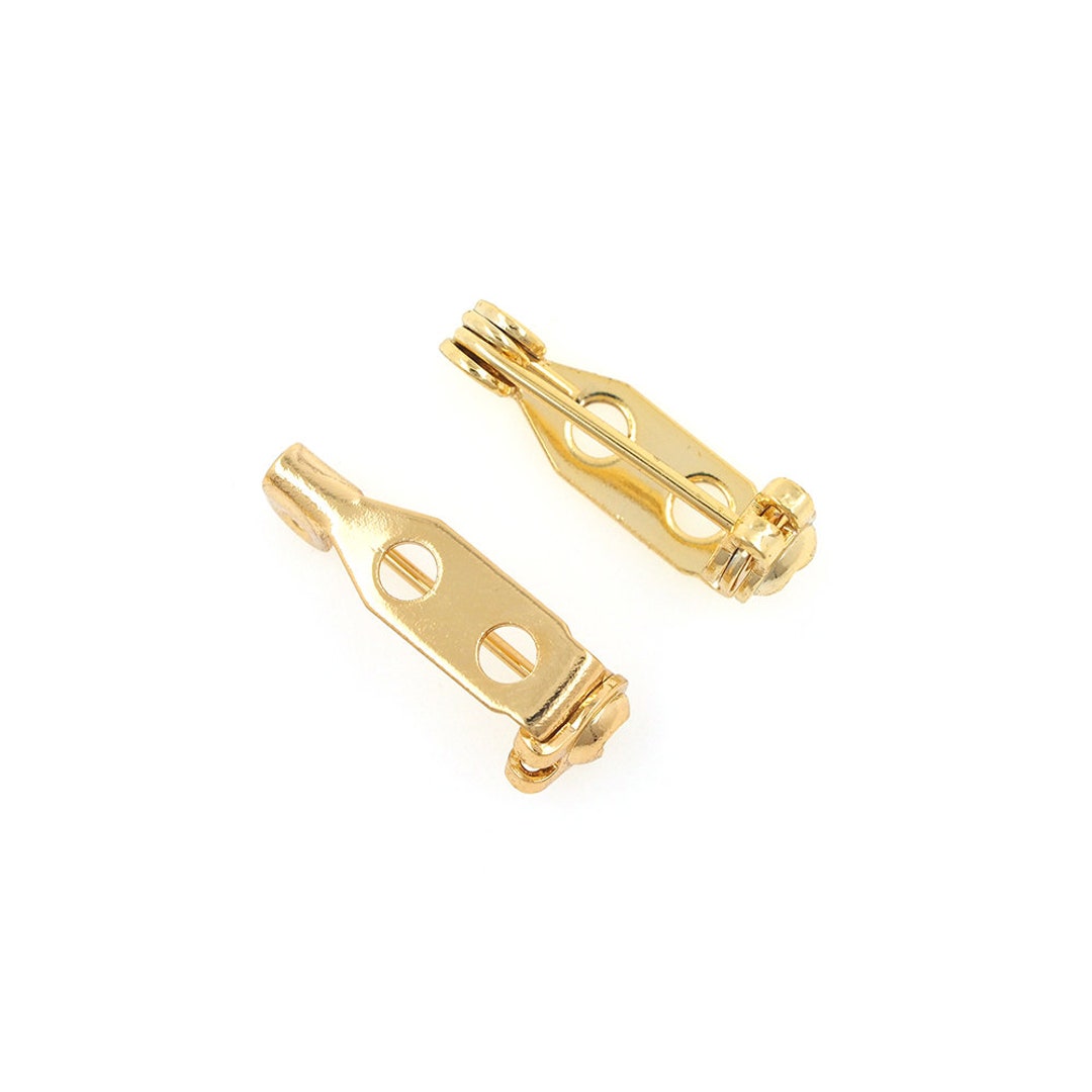 10 Pcs,18k Gold Filled Brooch Clasp,badge Pin Back,brooch Pin Backs ...