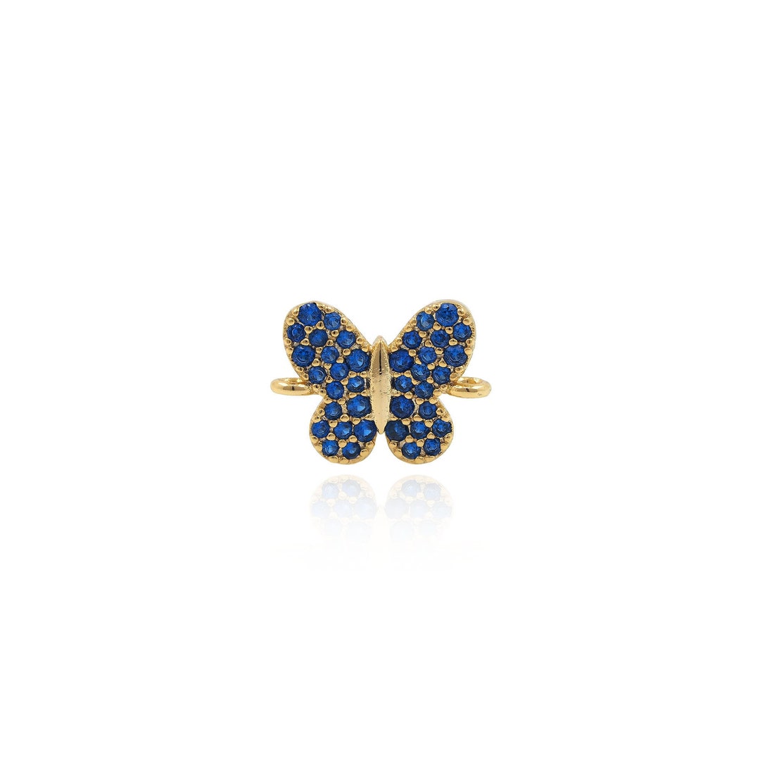 Micropavé CZ Insect Connector,18k Gold Filled Butterfly Charm,butterfly ...