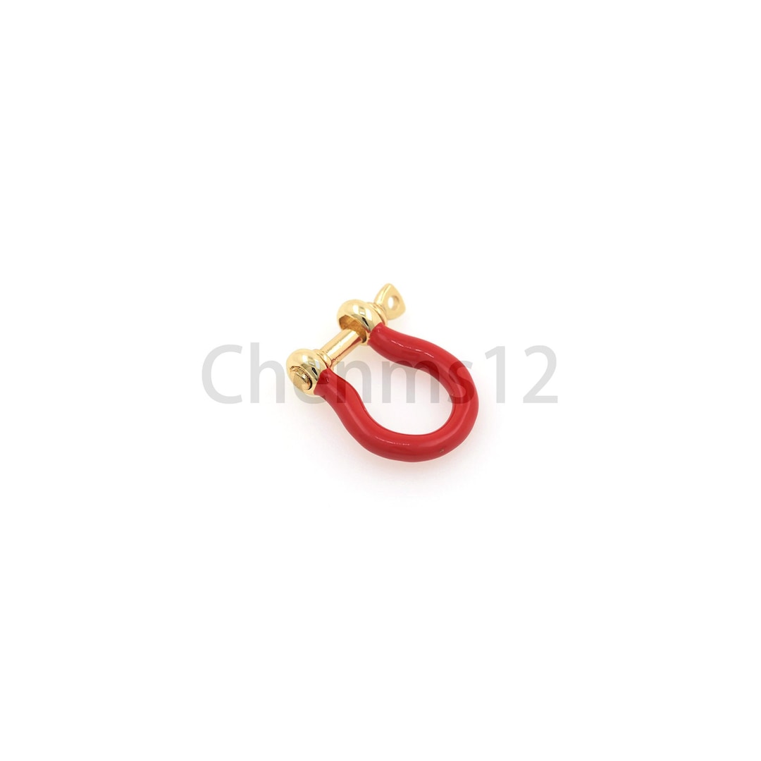 U-shaped Clasp, Horseshoe Clasp, 18K Gold Filled Carabiner, Enamel ...