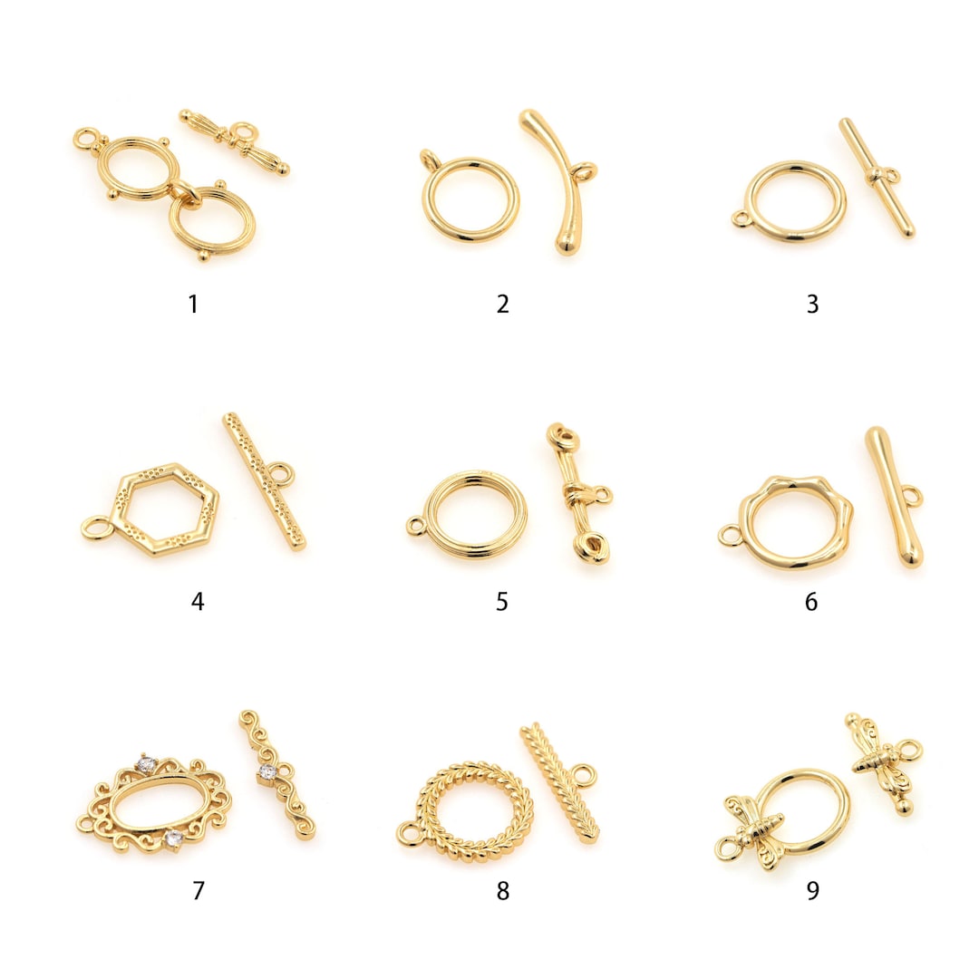 18K Gold Filled Clasp Charm, OT Clasp, Round Clasp,bracelet Clasp ...