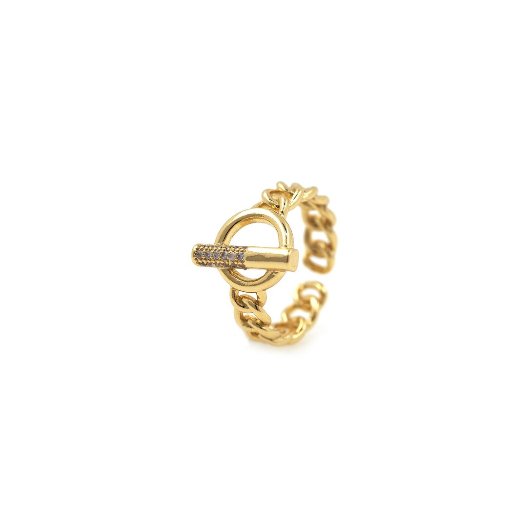 Twist Rings,18k Gold Filled OT Clasp Chain Rings,adjustable Rings ...