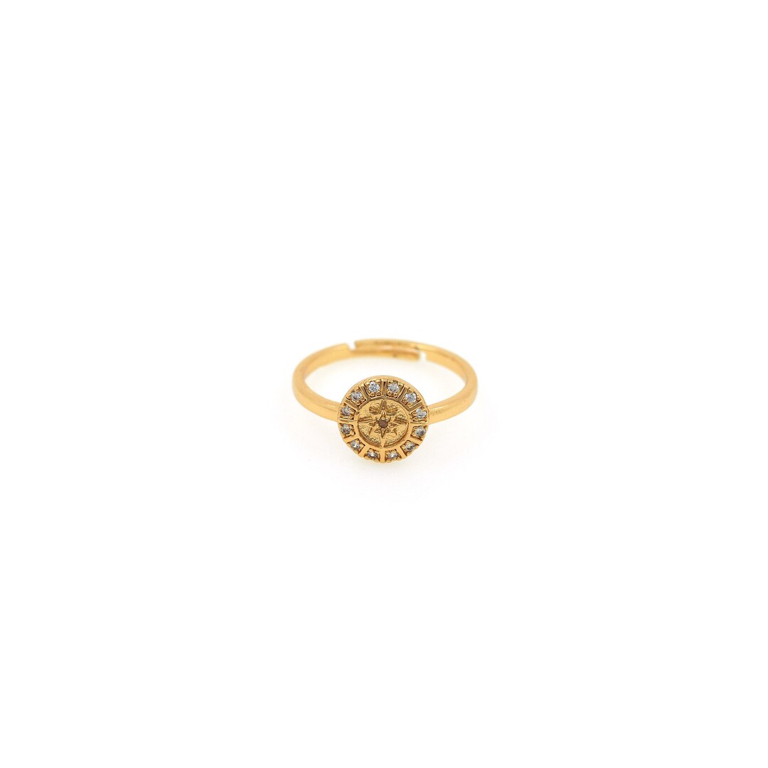 Polaris Ring,18k Gold Filled Star Ring, Micropavé CZ Star Charm ...