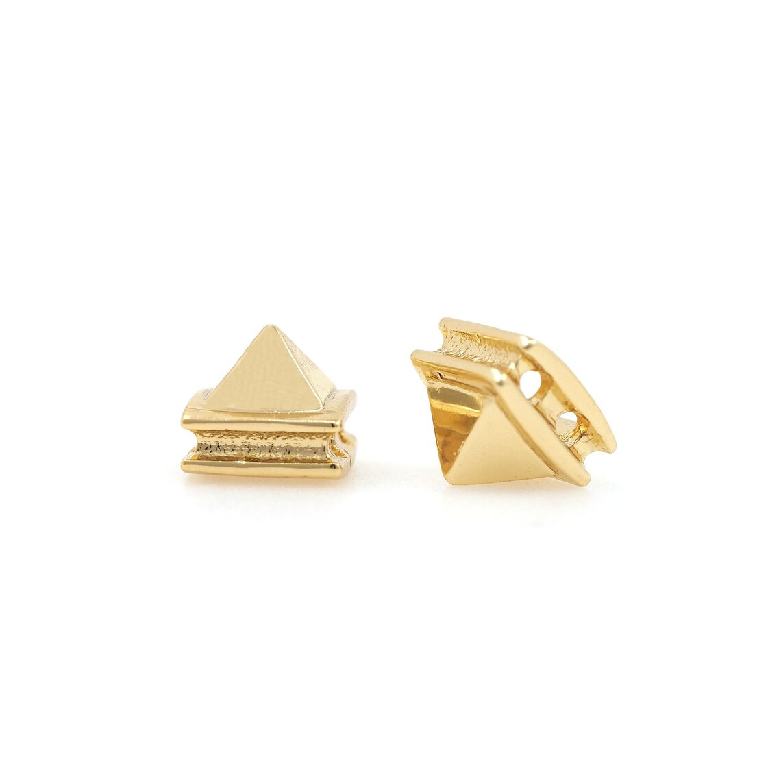 18K Gold Filled Pyramid Spacer Beads,triangular Spacer Beads,egyptian ...