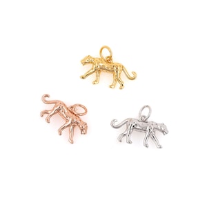 Money Leopard Pendant, Feline Charm, Leopard Charm, 18K Gold Filled ...