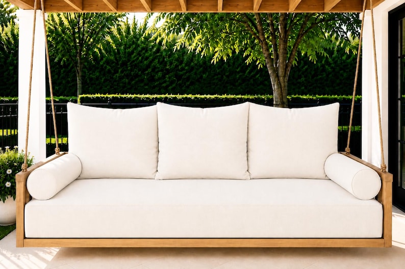 Sunbrella Twin Set: Outdoor Mattress Cover, Bolster Pillows and Euro ...