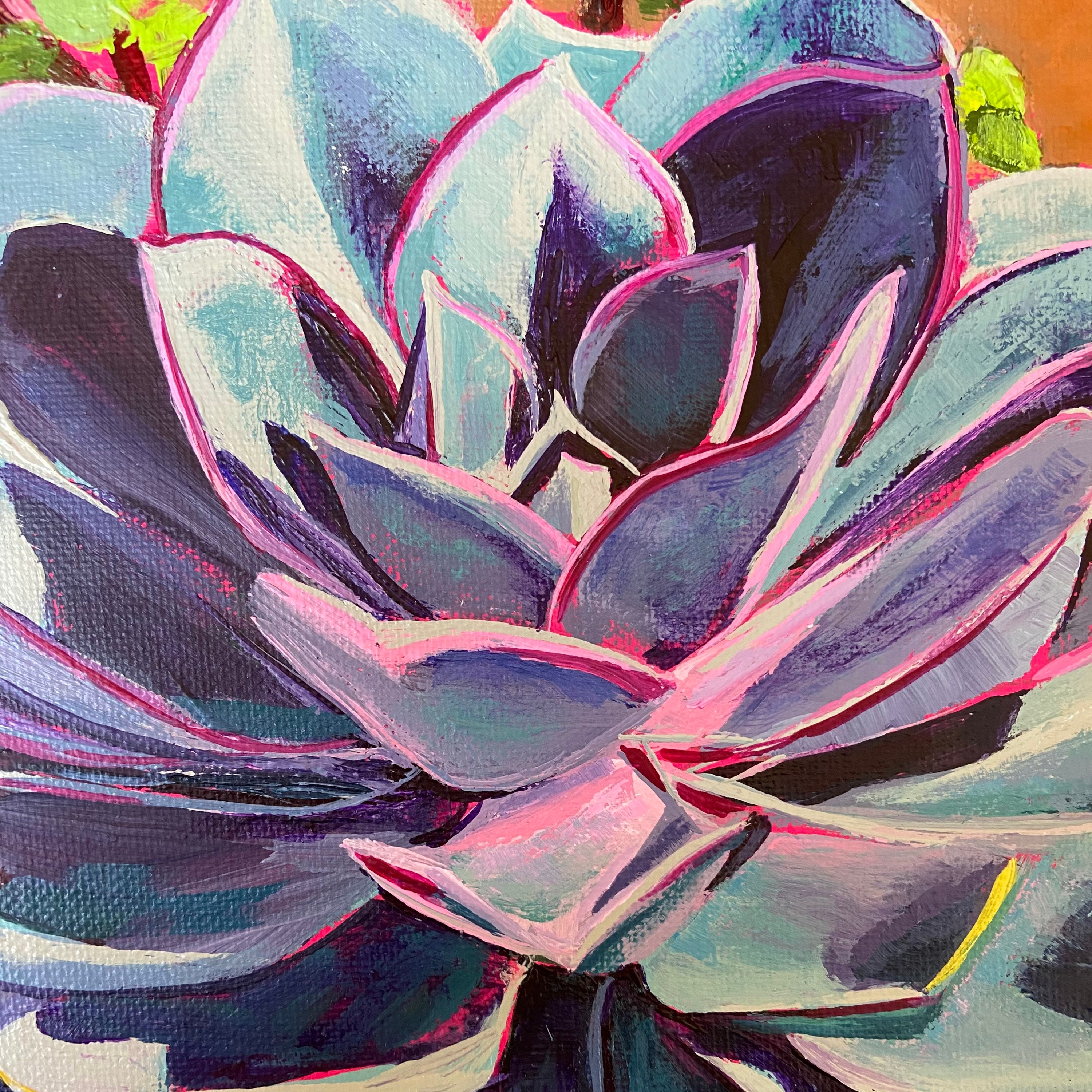 Colorful Art Print Succulent Wall Art Painting Print Floral | Etsy