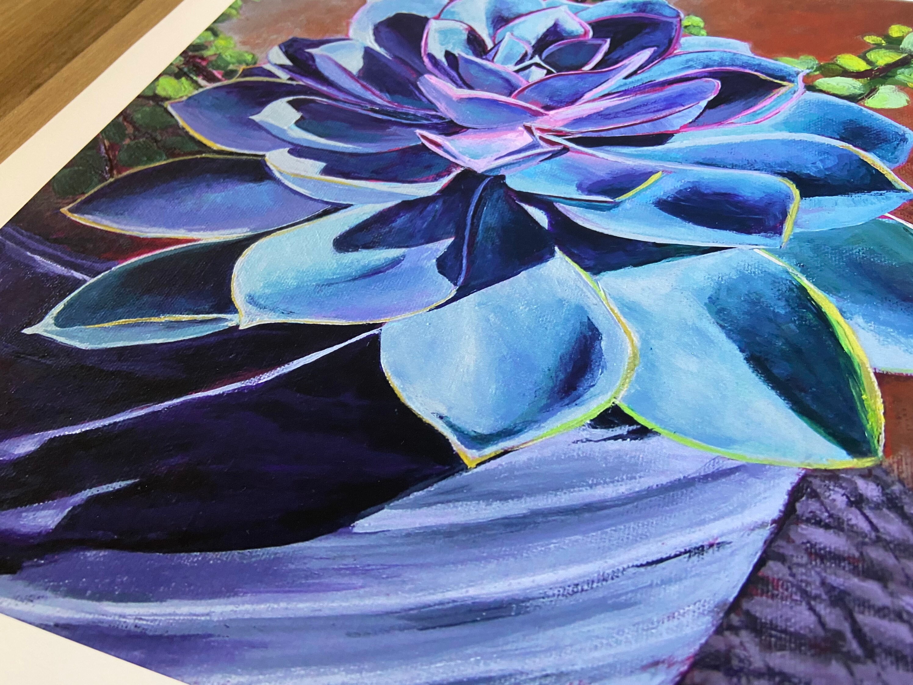 Colorful Art Print Succulent Wall Art Painting Print Floral - Etsy