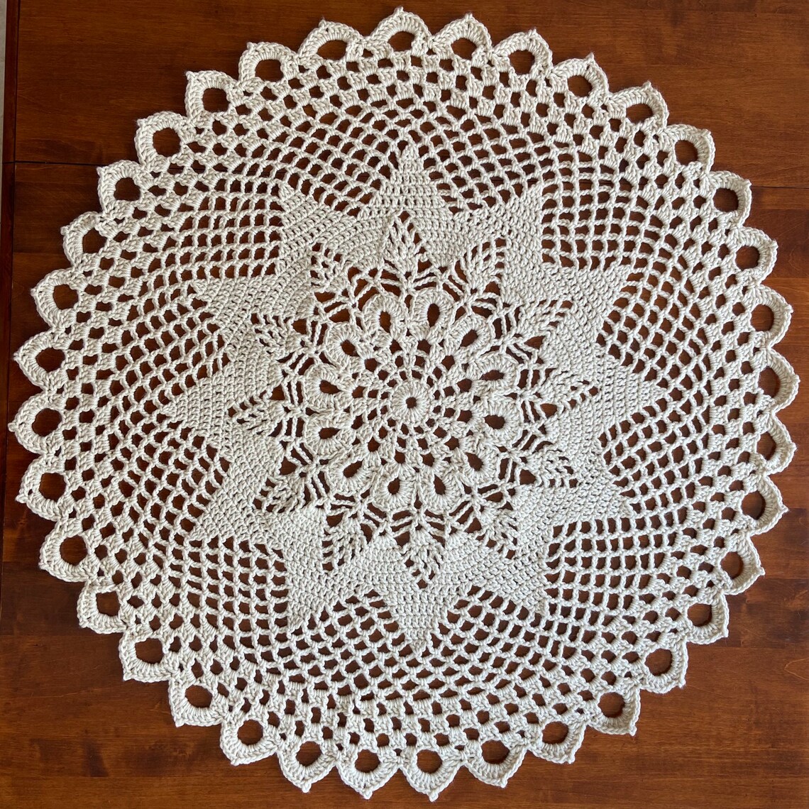 Large Crochet Doily, Crochet Tablecloth, Crochet Circle, Crochet Rug ...