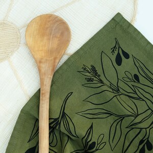 Linen Olives Tea Towel, a Symbol of Peace, Kitchen Towel, Handmade ...