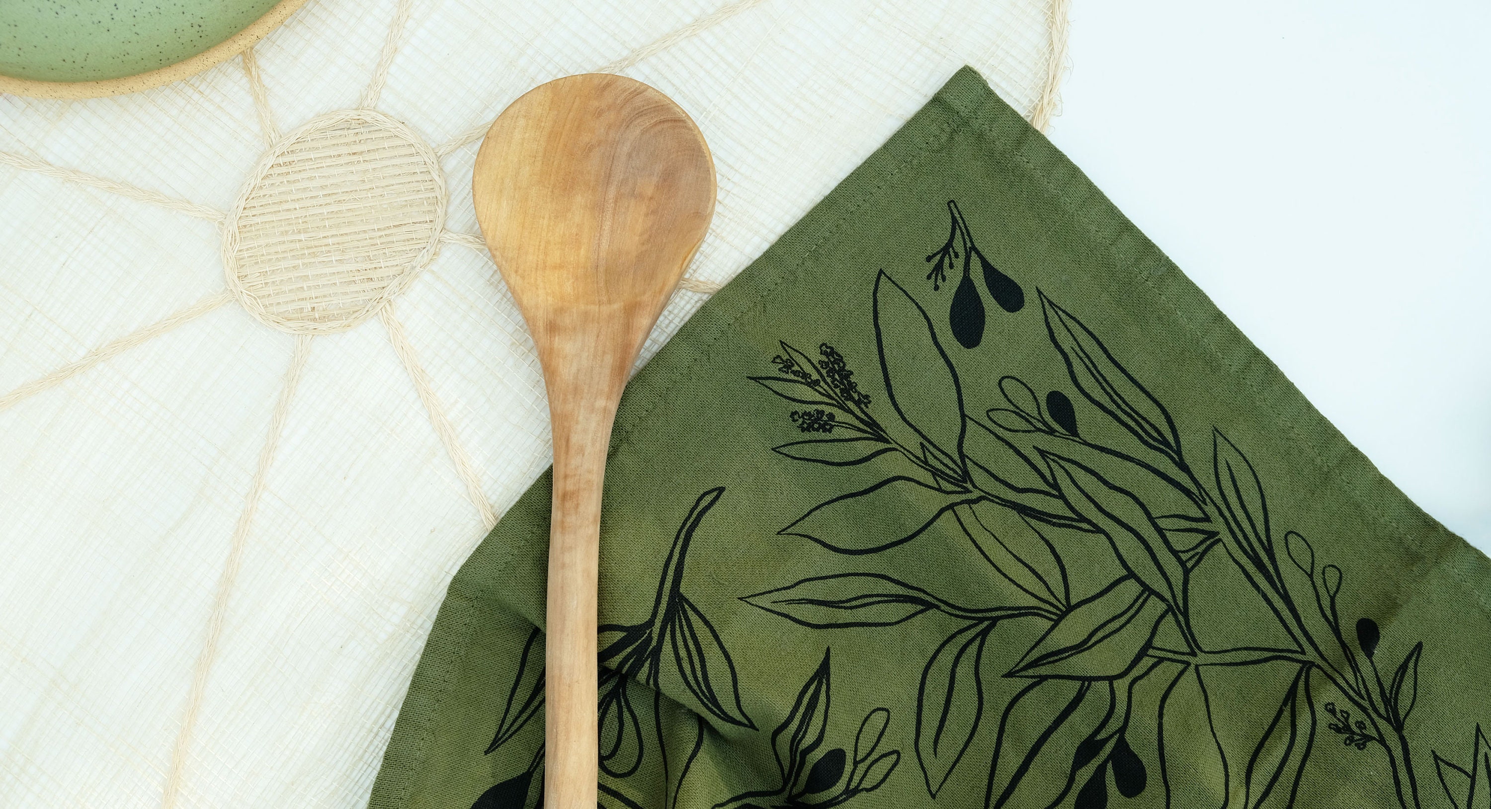 Linen Olives Tea Towel, a Symbol of Peace, Kitchen Towel, Handmade ...