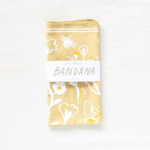 Handmade Cotton Blossoms Bandana, Screen Printed Wildflower Garden ...