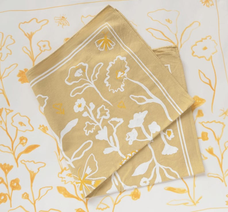 100% Cotton Blossoms Bandana, Flowers, Flower Garden, Wildflowers ...