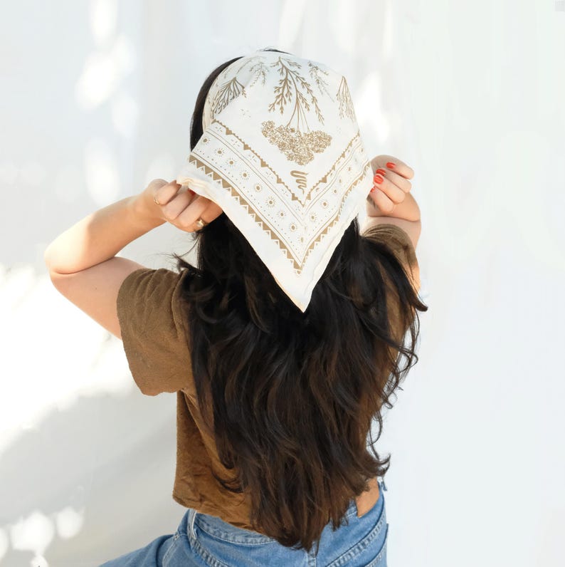 High Desert Bandana, Snake Sagebrush Print, Cotton Tapestry - Etsy