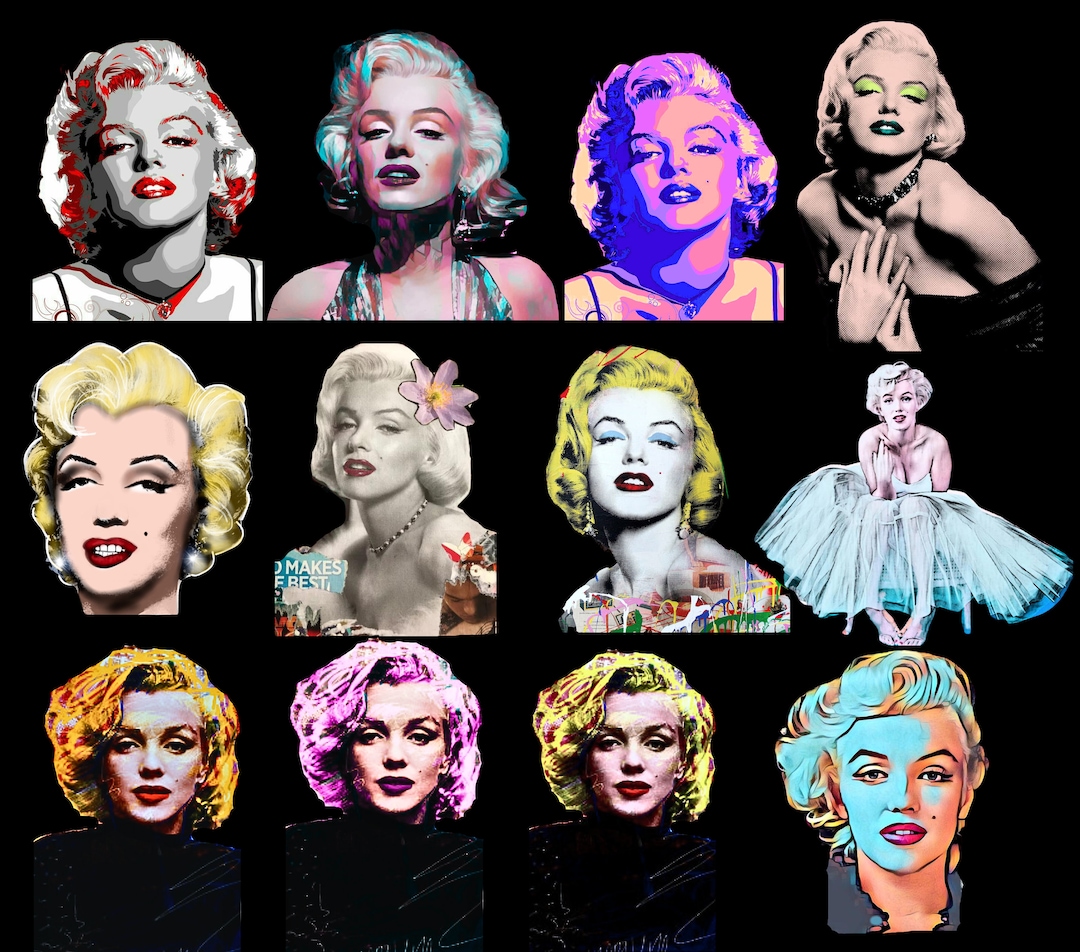 Marilyn Monroe Pop Art Clipart Pack for Stickers T-shirts - Etsy UK