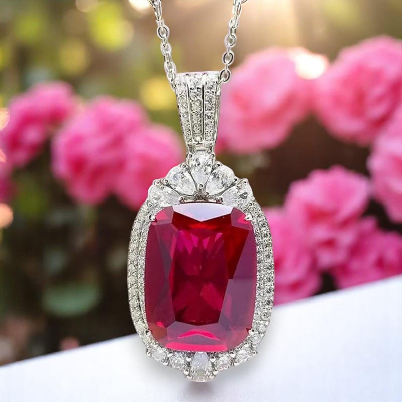 Red Ruby Necklace - Etsy