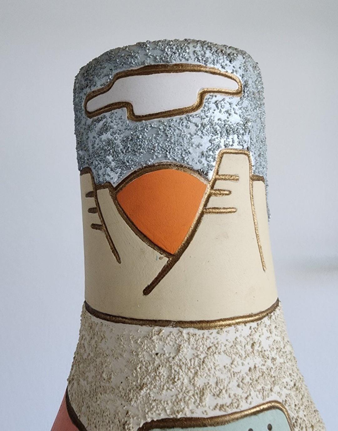 Southwest Pottery Pueblo Design Desert Terracotta Painted Cut Outs ...