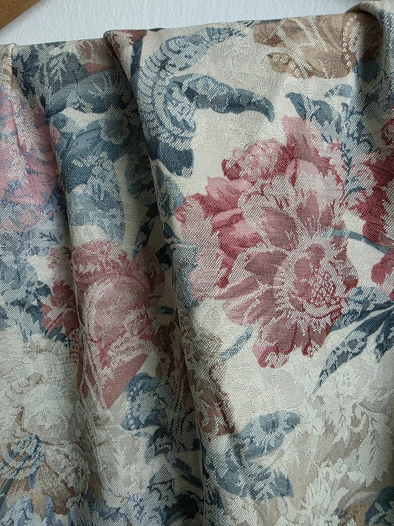 Vintage French Country Cottage Tapestry Style Floral Double Sided Twin ...