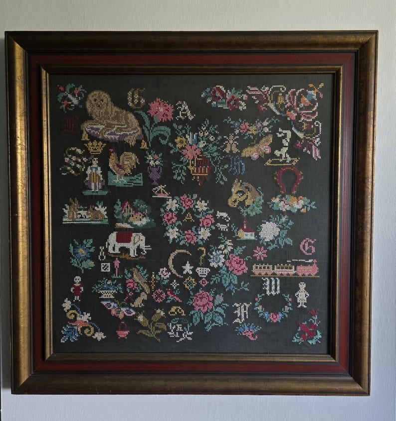 Vintage Handmade 1970's Paragon Kit Cross Stitch Needlepoint Embroidery ...