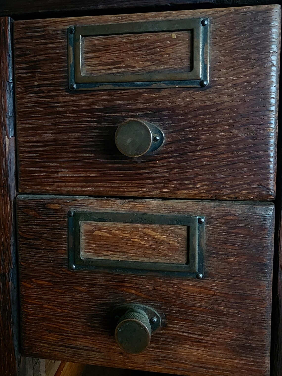 Antique Solid Oak the Globe Card Index File Apothecary 6 Drawer Index ...