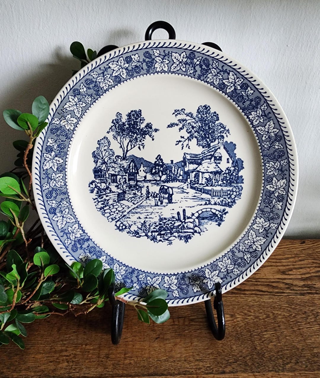 Vintage Homer Laughlin Shakespeare Country Cottage Blue & White 12.5 ...