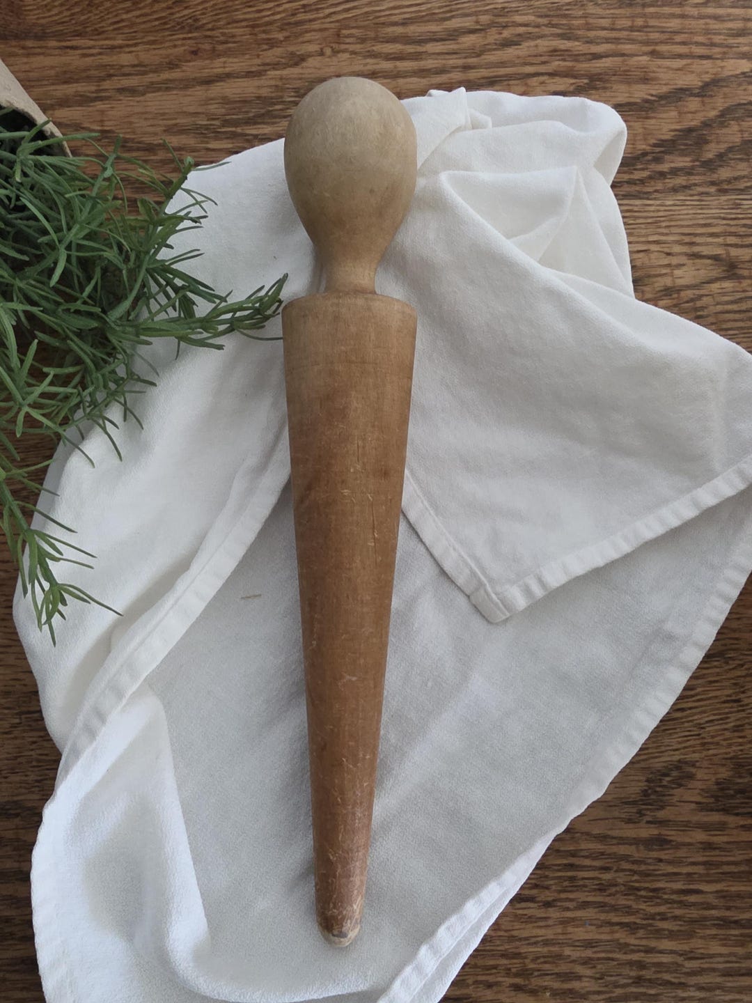 Vintage Primitive Rustic Farmhouse Solid Wood Hand Cone Masher ...