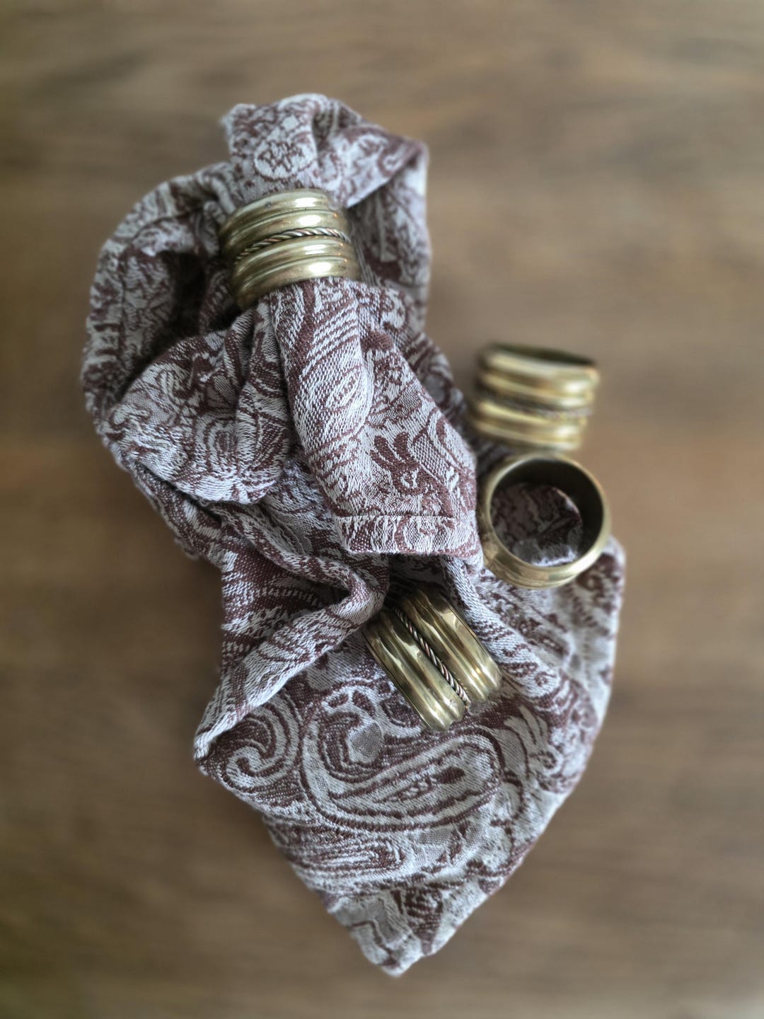 Vintage Braided Rope Brass & Copper Metal Set of (4) Napkin Rings - Etsy