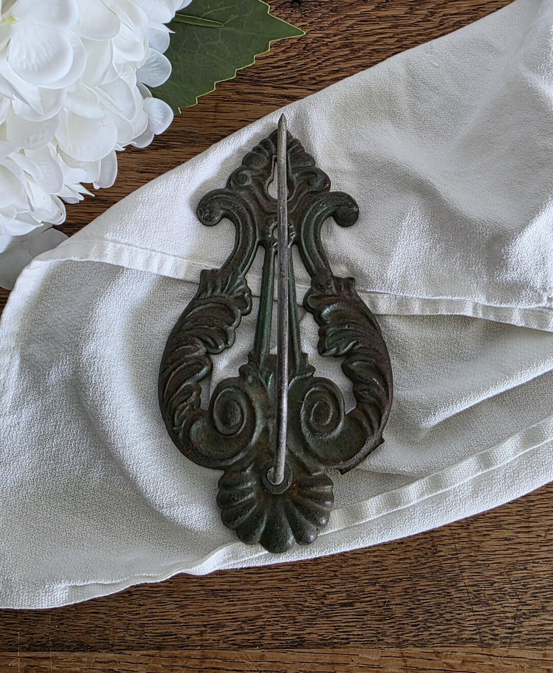 Antique / Vintage Victorian Style Green Cast Iron Metal Receipt Bill ...