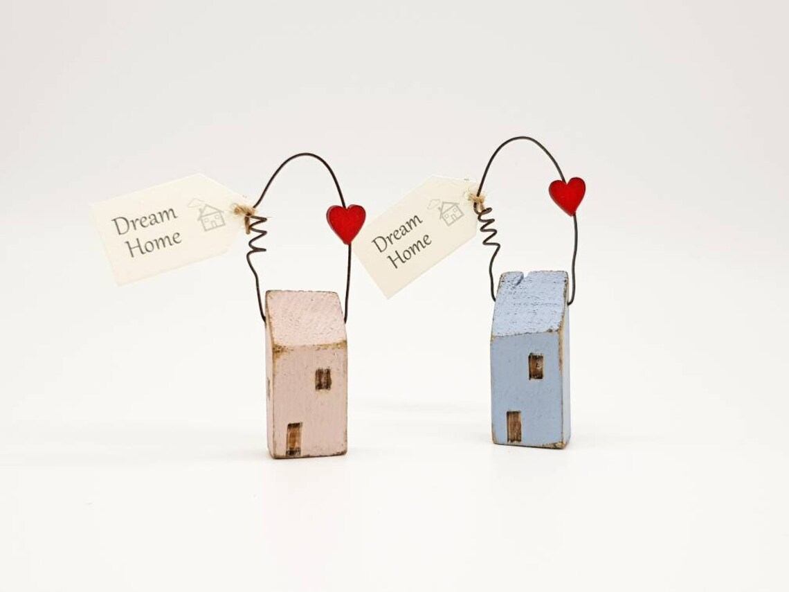 Dream Home Gift card Little wooden house Gift & Card in one | Etsy