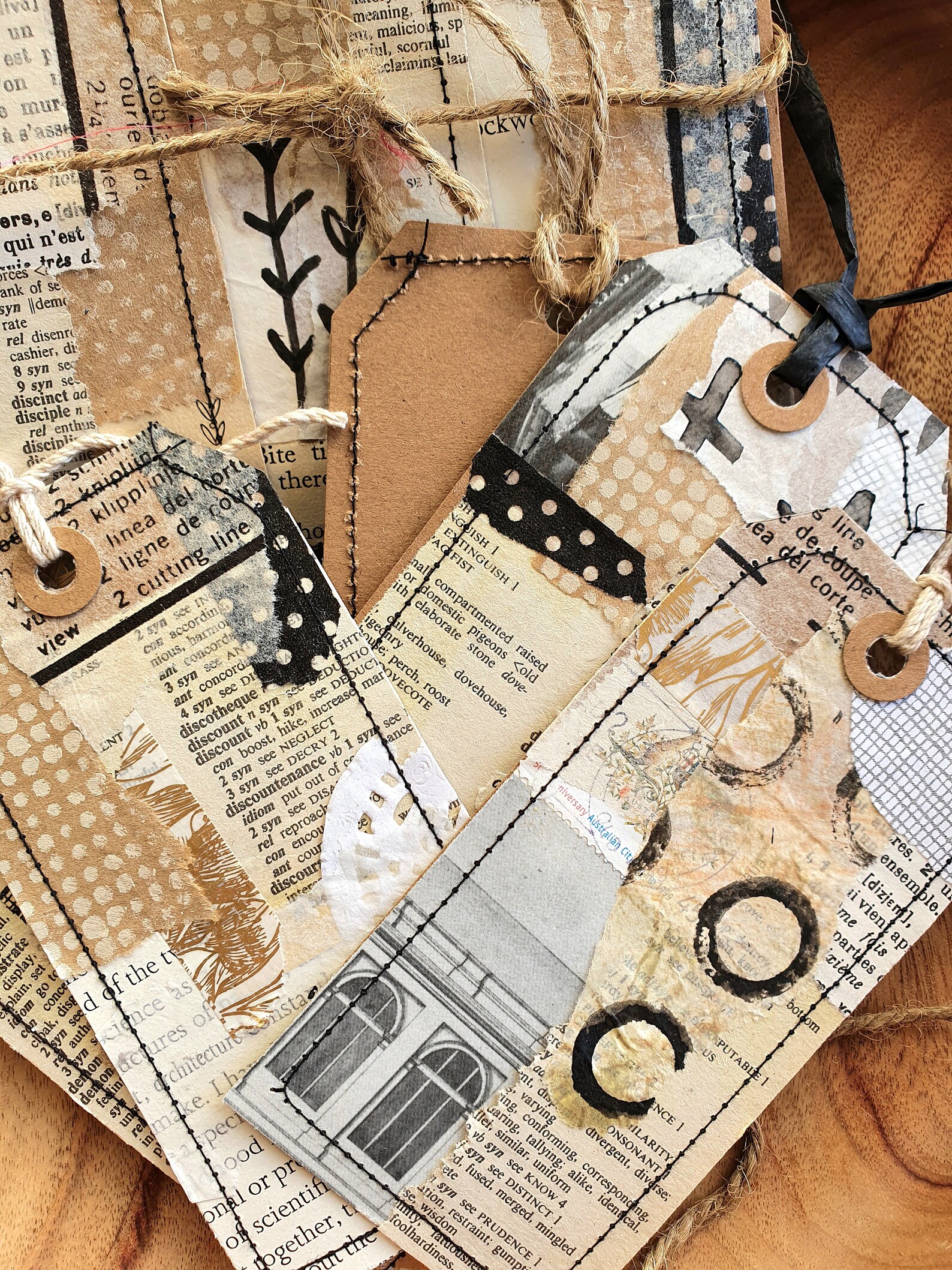 Handmade Mixed Media Label Tags, Shipping Tags, Journal Tags - Etsy