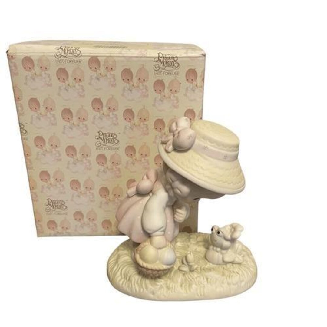 Precious Moments Hoppy Easter Friend Girl With Bunny Figurine 521906 ...
