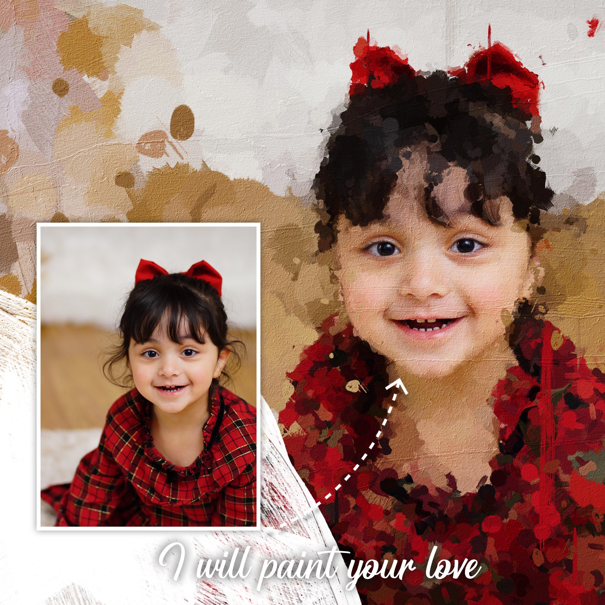 Personalized Portrait From Photo, Personalized Family Portrait, Wedding ...