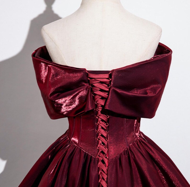 Dark Red Stain Wedding Prom Dress,formal Prom Dress,birthday Graduation ...