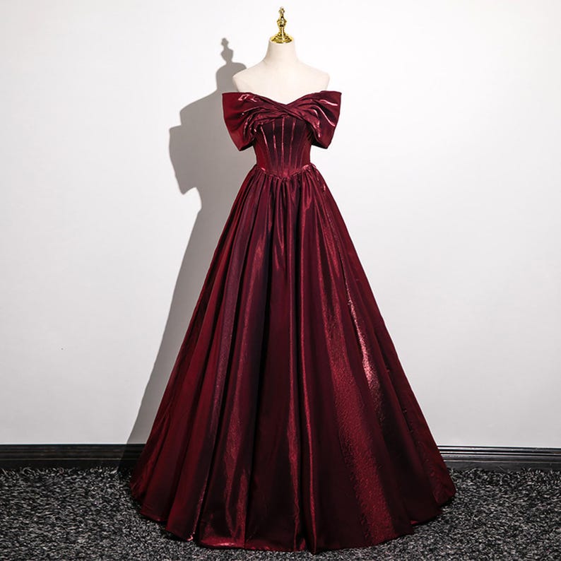 Dark Red Stain Wedding Prom Dress,formal Prom Dress,birthday Graduation ...